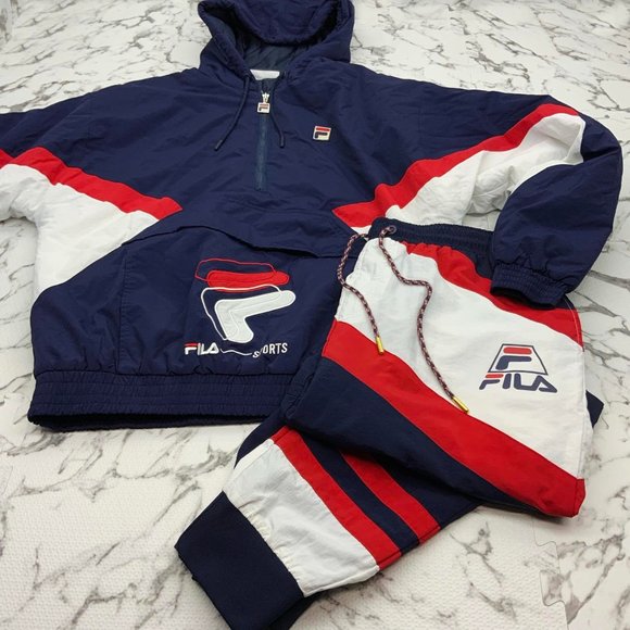 Fila | Other | Mens Fila Navy Red White Samuel Shell Casual Tracksuits ...